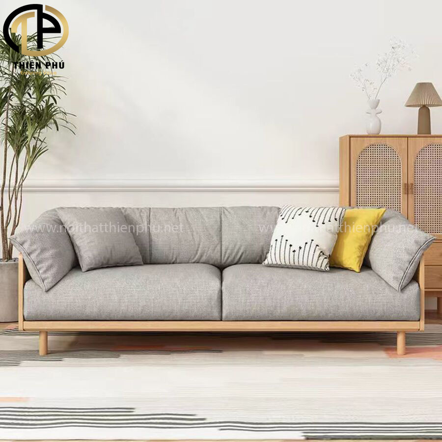 Sofa gỗ nguyên khối Bắc Âu hiện đại TP102